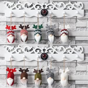 10 Pcs Christmas Tree Hanging Gnomes Ornaments, Elk Swedish Handmade Plush Gnome Santa Elf Walls, Stairs, Windows Hanging Home Decor Holiday Decorations