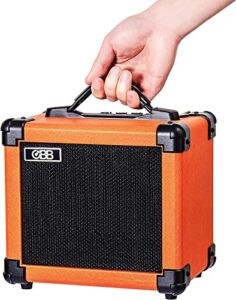 obb dual-powered bluetooth guitar amp, portable electric guitar amplifier with 10w speaker, guitar amplifier includes gain/bass/treble knob