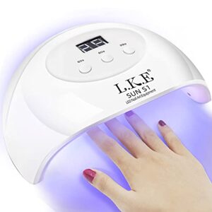 lke uv led nail lamp, nail dryer 72w gel polish curing lamp for gel nail polish kit nail art accessories white