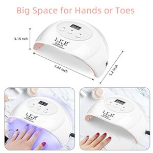 LKE UV LED Nail Lamp, Nail Dryer 72W Gel Polish Curing Lamp for Gel Nail Polish Kit Nail Art Accessories White