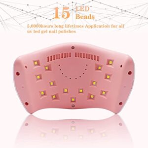 LKE UV LED Nail Lamp, Nail Dryer 72W Gel Polish Curing Lamp for Gel Nail Polish Kit Nail Art Accessories White