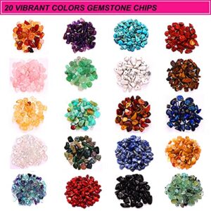 1000PCS Crystal Stone Beads for Jewelry Making, Natural Chip 5-8mm Irregular Gemstones Multicolored Rock Loose Beads for Ring, Earrings, Necklace, Bracelet Making DIY Art Crafts