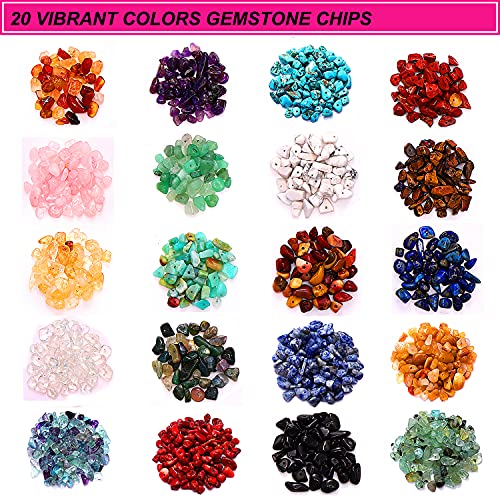 1000PCS Crystal Stone Beads for Jewelry Making, Natural Chip 5-8mm Irregular Gemstones Multicolored Rock Loose Beads for Ring, Earrings, Necklace, Bracelet Making DIY Art Crafts