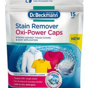 Dr. Beckmann Stain Remover Oxi Power Caps | Eliminate stubborn stains | Convenient, ready-to-use caps | for both machine washing & soaking | 15 caps