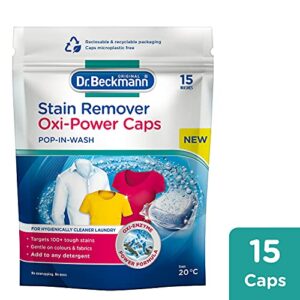 Dr. Beckmann Stain Remover Oxi Power Caps | Eliminate stubborn stains | Convenient, ready-to-use caps | for both machine washing & soaking | 15 caps