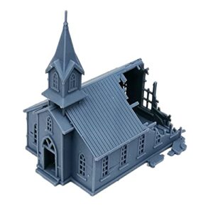 outland models railway scenery structure damaged church 1:160 n scale