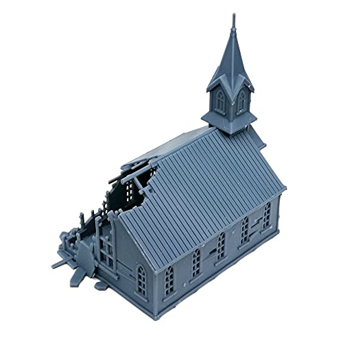 Outland Models Railway Scenery Structure Damaged Church 1:160 N Scale