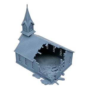 Outland Models Railway Scenery Structure Damaged Church 1:160 N Scale