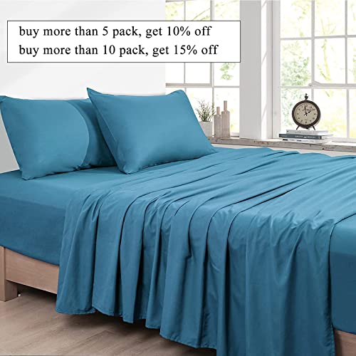 PHF King Sheet Set-Hotel Luxury Bedding Sheets and Pillowcases-4 Pieces Soft Breathable Bed Sheets- Deep Pocket up to 16 Inches Mattress-Wrinkle, Fade, Stain Resistant, Teal