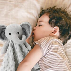 Pro Goleem Elephant Loveys for Babies Soft Security Blanket Baby Snuggle Toy Stuffed Animal Blanket Baby Registry Search Baby Boy Gifts for Infant and Toddler Gray 16 Inch