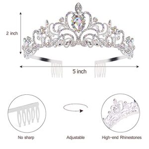 Tiara for Women AB Rhinestone, Happy Birthday Queen Tiara, Birthday Crown for Girls , Crowns with Birthday Girl Sash, Silver Crowns for Women