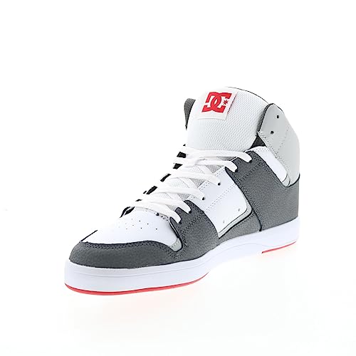 DC Cure Casual High-Top Skate Shoes Sneakers White/Grey/Red 10.5 D (M)