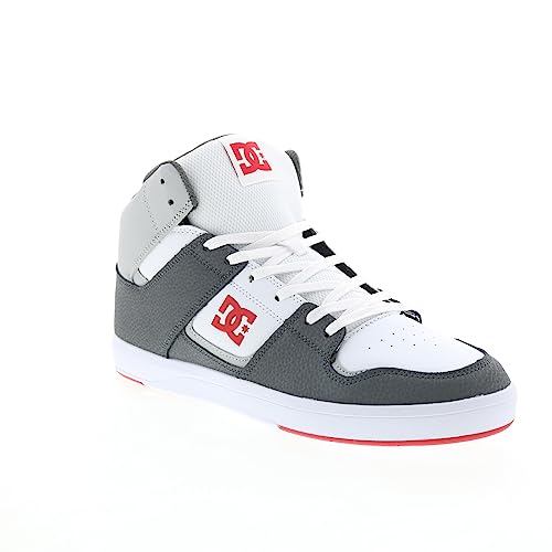 DC Cure Casual High-Top Skate Shoes Sneakers White/Grey/Red 10.5 D (M)