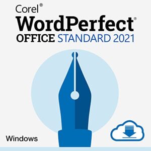 corel wordperfect office standard 2021 | office suite of word processor, spreadsheets & presentation software [pc download]