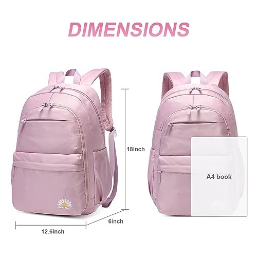 Caran·Y Kids' Backpacks Multipurpose, Waterproof,Spacious Lightweight School Bookbag for 15.6-inch Laptop,Bottle Side Pockets and Suitable for Ages 6 and Up Girl Boy Toddler Backpack（Purple）