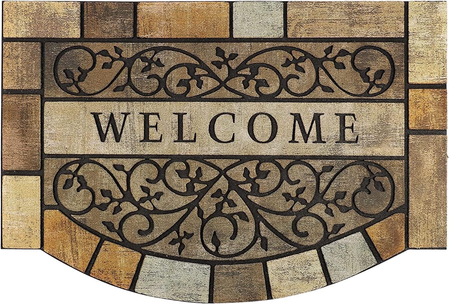 MTOUOCK Durable Welcome Door Mats, 24"x36" Heavy-Duty Large Welcome Mats for Front Door with Non-Slip Rubber Backing, Door Mats for Outside Entry, Front Door Mat for Garage, Patio, High Traffic Area