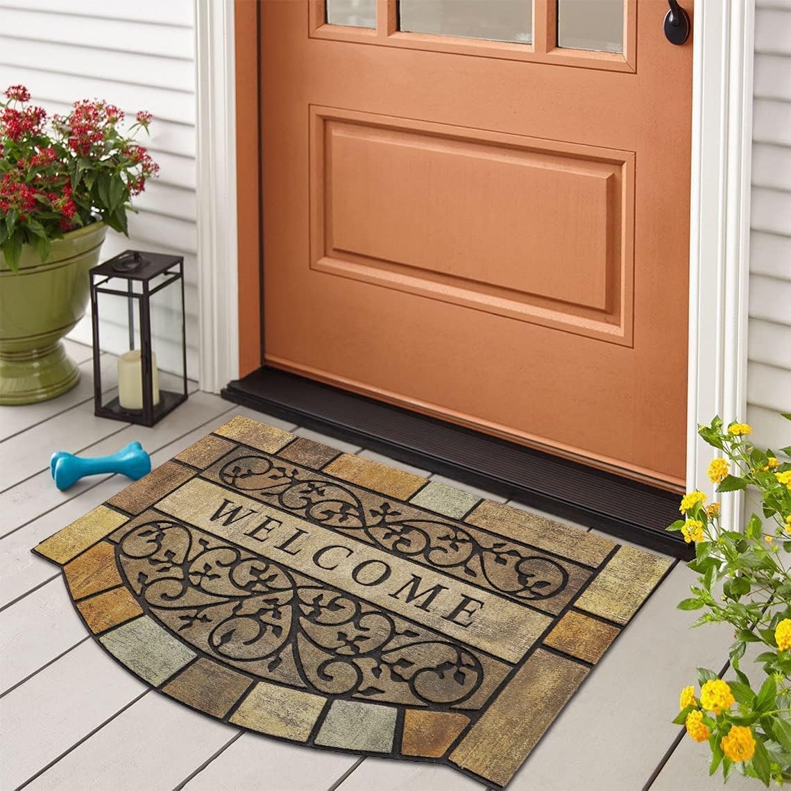 MTOUOCK Durable Welcome Door Mats, 24"x36" Heavy-Duty Large Welcome Mats for Front Door with Non-Slip Rubber Backing, Door Mats for Outside Entry, Front Door Mat for Garage, Patio, High Traffic Area