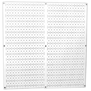 Wall Control 30-P-3232W White Metal Pegboard Pack & KT-200-DLX B Slotted Storage Panel Deluxe Hook Assortment, Black