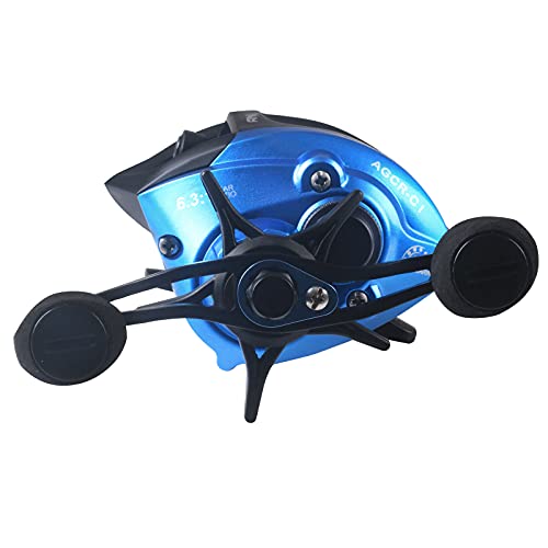 ANGRYFISH AGCR-C Baitcasting Reel,Compact Design Fishing Reel,6.3:1 Gear Ratio Super Smooth baitcaster with Magnetic Braking System,7 + 1 Ball Bearings Anti-Corrosion Baitcaster Reel(Left Handed)