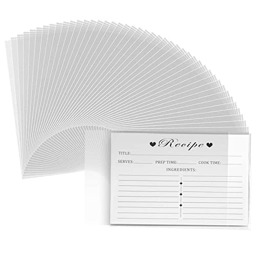 100Pcs Recipe Card Protectors 4x6 Plastic Sleeves - Thick Clear Plastic Sheet Protectors Recipe Card Sleeves Page Protectors Hard Plastic Card Sleeves- Recipe Cards 4x6 Clear Plastic Sleeves for Cards