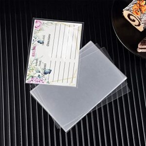 100Pcs Recipe Card Protectors 4x6 Plastic Sleeves - Thick Clear Plastic Sheet Protectors Recipe Card Sleeves Page Protectors Hard Plastic Card Sleeves- Recipe Cards 4x6 Clear Plastic Sleeves for Cards