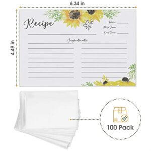 100Pcs Recipe Card Protectors 4x6 Plastic Sleeves - Thick Clear Plastic Sheet Protectors Recipe Card Sleeves Page Protectors Hard Plastic Card Sleeves- Recipe Cards 4x6 Clear Plastic Sleeves for Cards