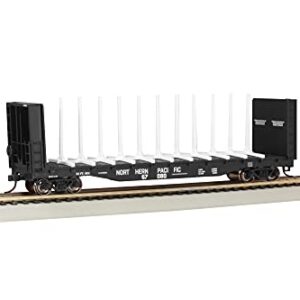 Bachmann Trains - 52' Center-Beam FLATCAR with BULKHEADS - Northern Pacific #67080 - HO Scale