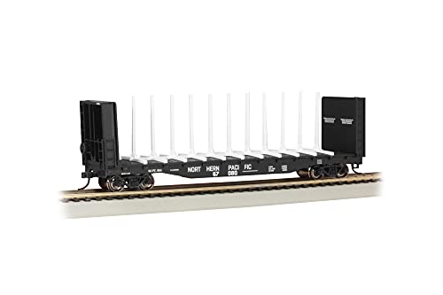 Bachmann Trains - 52' Center-Beam FLATCAR with BULKHEADS - Northern Pacific #67080 - HO Scale