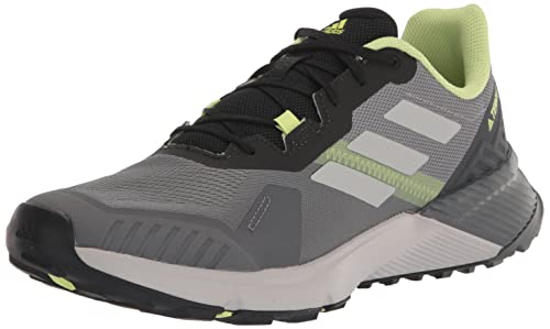 adidas Men's Terrex Soulstride Trail Running Shoes, Grey/Grey/Pulse Lime, 10.5