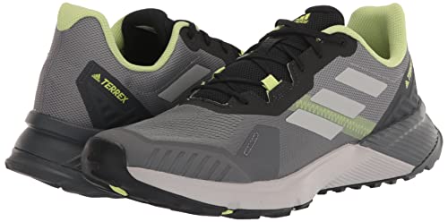 adidas Men's Terrex Soulstride Trail Running Shoes, Grey/Grey/Pulse Lime, 10.5