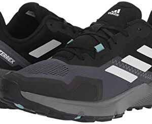 adidas Women's Terrex Soulstride Trail Running Shoes, Black/Crystal White/Mint Ton, 8.5