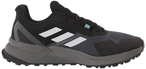 adidas Women's Terrex Soulstride Trail Running Shoes, Black/Crystal White/Mint Ton, 8.5