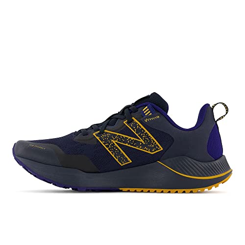 New Balance Men's Dynasoft Nitrel V4 Trail Running Shoe, Black/Yellow/Blue, 11