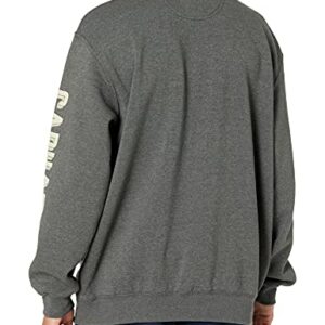 Carhartt Men's Big & Tall Loose Fit Midweight Crewneck Graphic Sweatshirt, Carbon Heather, 4X-Large