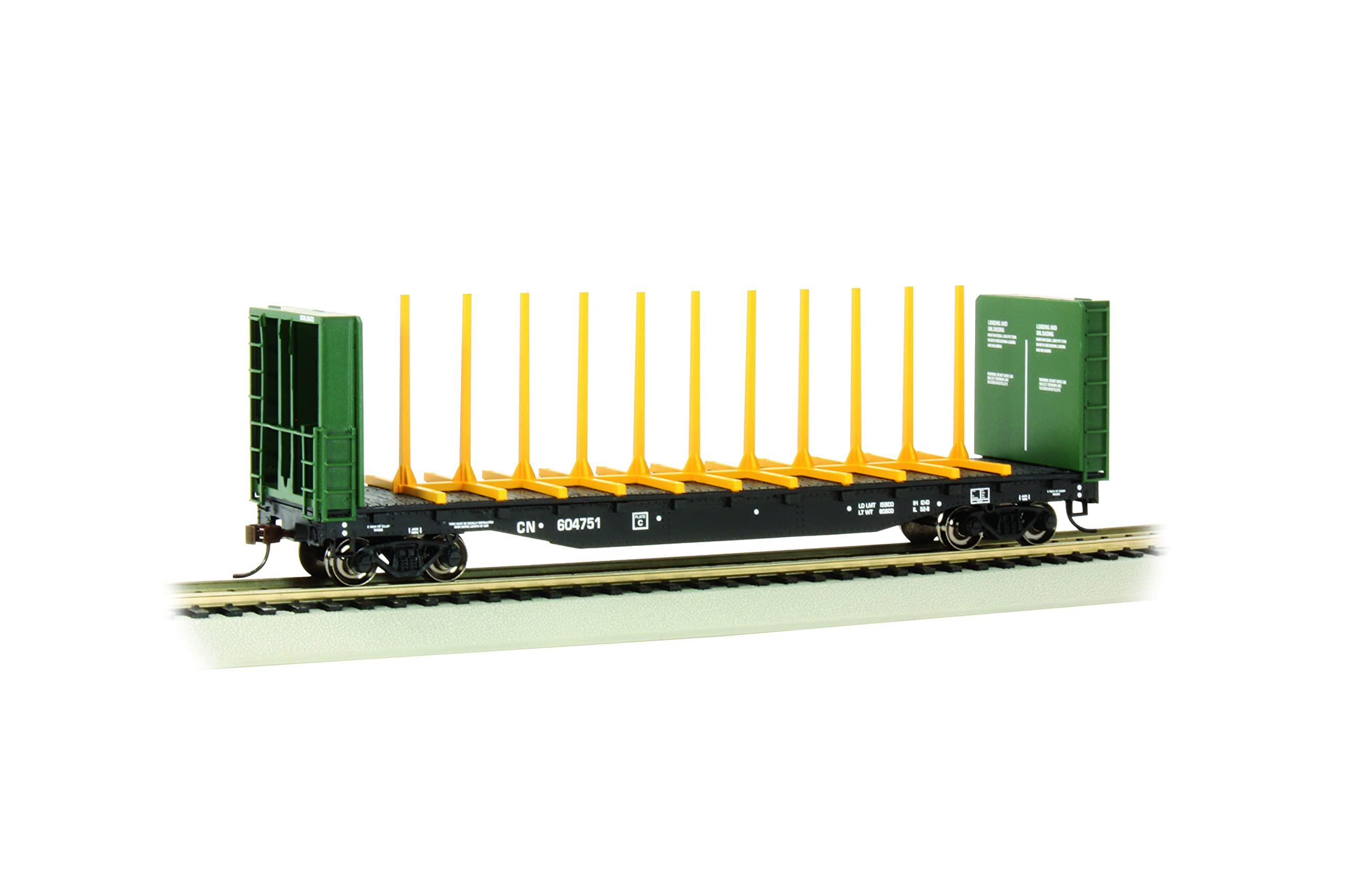 Bachmann Trains - 52' Center-Beam FLATCAR with BULKHEADS - Canadian National #60472 - HO Scale