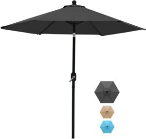 outdoor wind 9ft durable umbrella outdoor patio table market umbrella with push button tilt and crank,dark grey