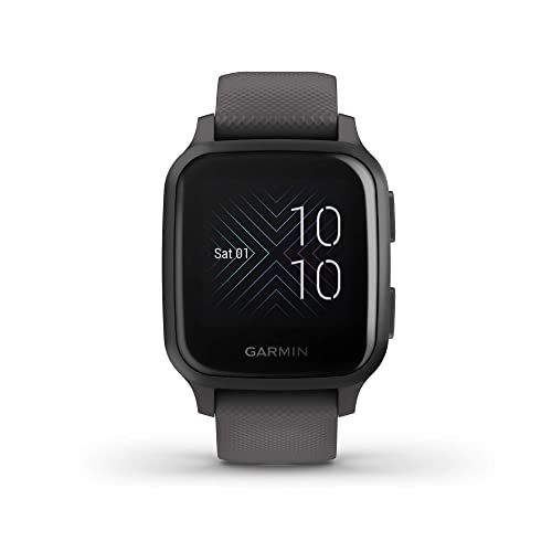 Garmin 010-02427-00 Venu Sq, GPS Smartwatch with Bright Touchscreen Display, Up to 6 Days of Battery Life, Slate (Renewed)