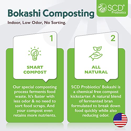 All Seasons Indoor Composter Kit, 5-Gallon Dark Tan Countertop Kitchen Compost Bin with 2 lbs. (1 Gallon) of Bokashi - Easily Compost in Your Kitchen After Every Meal by SCD Probiotics