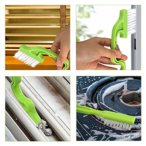 8 Pack Grout Cleaner Brush, Hand-held Groove Gap Cleaning Tools Tile Joint Scrub Brush to Deep Clean, Household Cleaning Brushes for Window Door Track, Stove Tops, Shower, Kitchen, Seams, Floor Lines