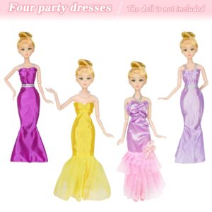 YTSQLER Doll Dresses Clothes,25Pcs Doll Clothing Set 10 Fashion Doll Dresses 10 Pairs Doll Shoes 4 Glasses and 1 Well-Made Pearl Necklace Doll Clothes and Accessories for 11.5 inch Girl Dolls