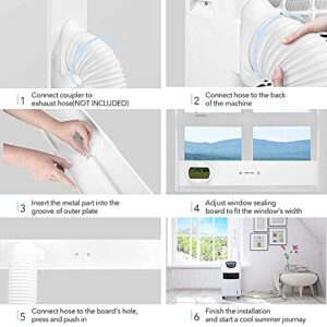 Portable Air conditioner Window Kit, Adjustable Vertical/Horizontal Sliding Window Kit Plate for AC Unit, AC Window Vent Kit, AC Window Seal Suitable for 5.9” AC Exhaust Hose