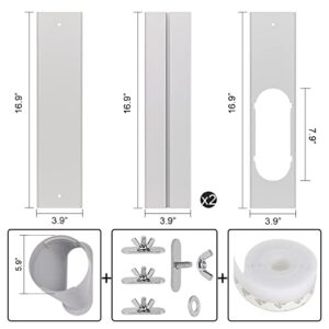 Portable Air conditioner Window Kit, Adjustable Vertical/Horizontal Sliding Window Kit Plate for AC Unit, AC Window Vent Kit, AC Window Seal Suitable for 5.9” AC Exhaust Hose