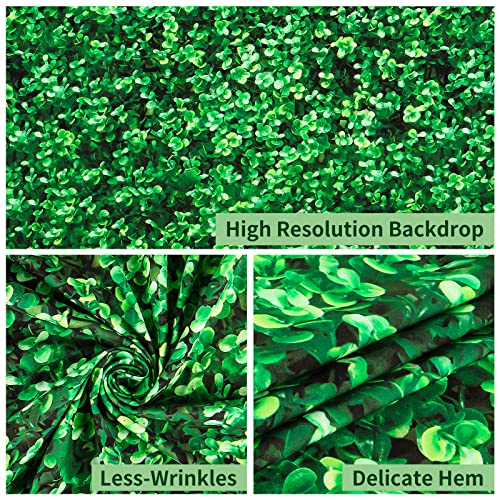 WENMER 5 x 7ft Green Leaves Photography Backdrop Green Grass Wall Fabric Backdrop for Baby Shower Wedding Birthday Party Decoration Background Photo Studio