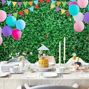 WENMER 5 x 7ft Green Leaves Photography Backdrop Green Grass Wall Fabric Backdrop for Baby Shower Wedding Birthday Party Decoration Background Photo Studio