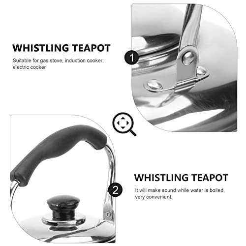 DOITOOL 5. 5L Tea Kettle Stovetop Tea Pot Stovetop Whistling Tea Kettle Stainless Steel Hot Water Teapot Heating Water Container with Handle for Home Gas Stovetop