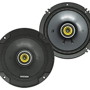 KICKER CSC65 CS Series 6.5 Inch 300 Watt 4 Ohm 2-Way Car Audio Coaxial Speakers System with Polypropylene Cone, PEI Tweeters & EVC Technology, Pair (Renewed)