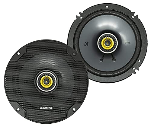 KICKER CSC65 CS Series 6.5 Inch 300 Watt 4 Ohm 2-Way Car Audio Coaxial Speakers System with Polypropylene Cone, PEI Tweeters & EVC Technology, Pair (Renewed)