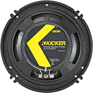 KICKER CSC65 CS Series 6.5 Inch 300 Watt 4 Ohm 2-Way Car Audio Coaxial Speakers System with Polypropylene Cone, PEI Tweeters & EVC Technology, Pair (Renewed)