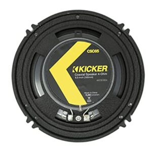 KICKER CSC65 CS Series 6.5 Inch 300 Watt 4 Ohm 2-Way Car Audio Coaxial Speakers System with Polypropylene Cone, PEI Tweeters & EVC Technology, Pair (Renewed)