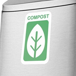 Garbage Trash Recycle Compost Stickers - 3 Durable Vinyl Decals for Easy Bin Labeling (3.1" x 1.9") by Flippin Stickers